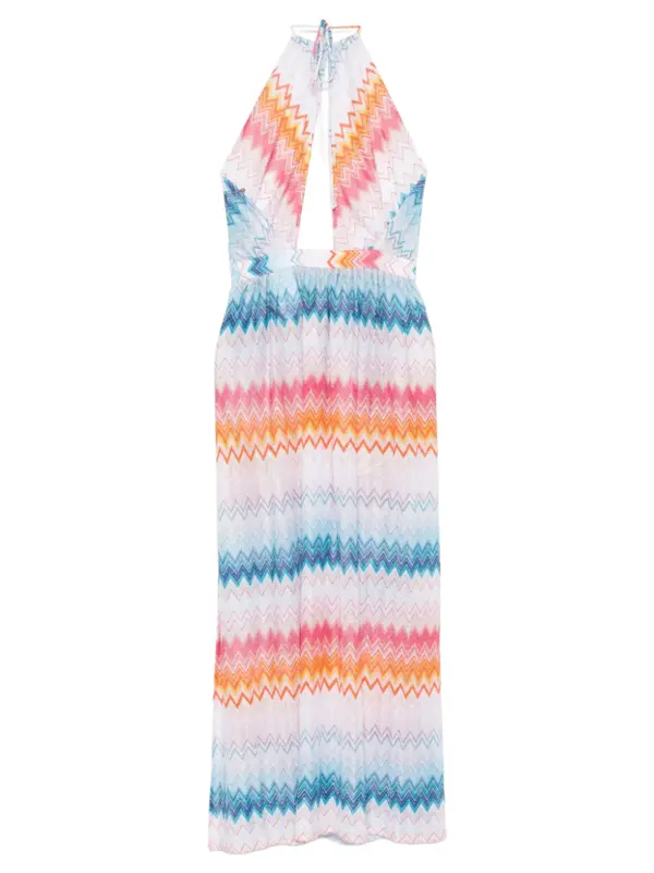Missoni Zigzag Lamé Maxi Dress - Blue
