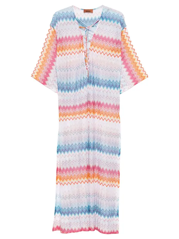 Missoni Zigzag Lamé Maxi Dress - Blue