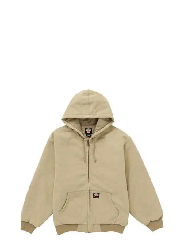 Supreme Dickies Quilted Lined Zip Up Hooded Sweatshirt - Brown