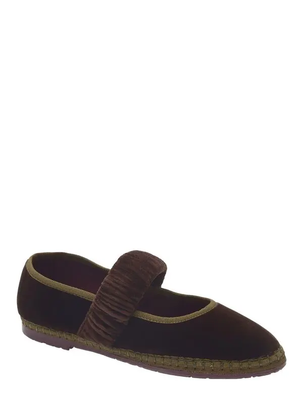 FLABELUS Mafalda Mary Jane Flat - Brown