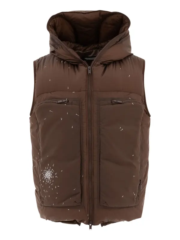 UNDERCOVERISM Padded Vest With Cross Print - Brown