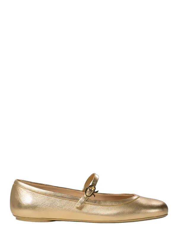GIANVITO ROSSI Carla Mary Jane Ballerinas - Gold