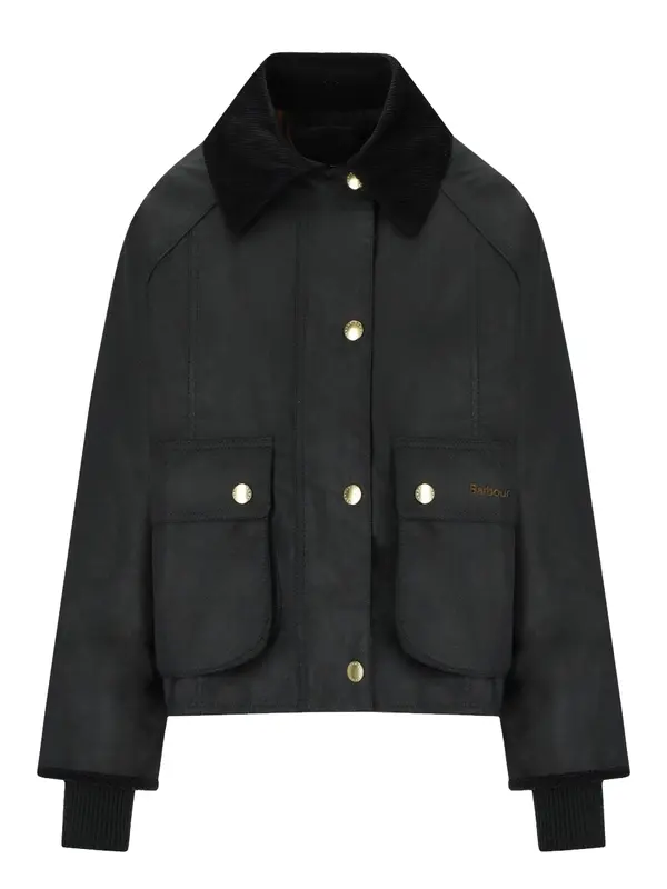 Barbour Beadnell Wax Cropped Jacket - Black
