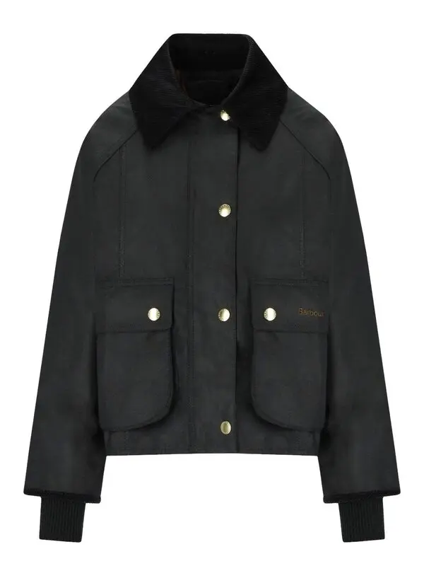 Barbour Beadnell Wax Cropped Jacket - Black