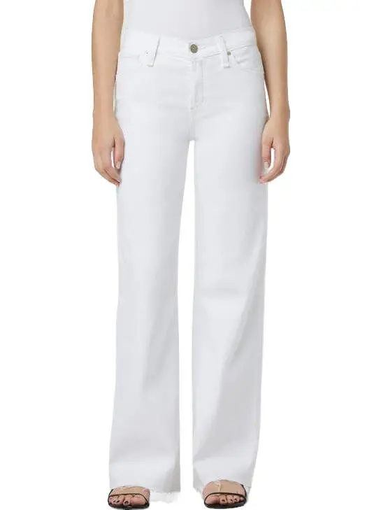Hudson Jeans Rosie High-rise Wide Leg Ankle Jeans - White Lily