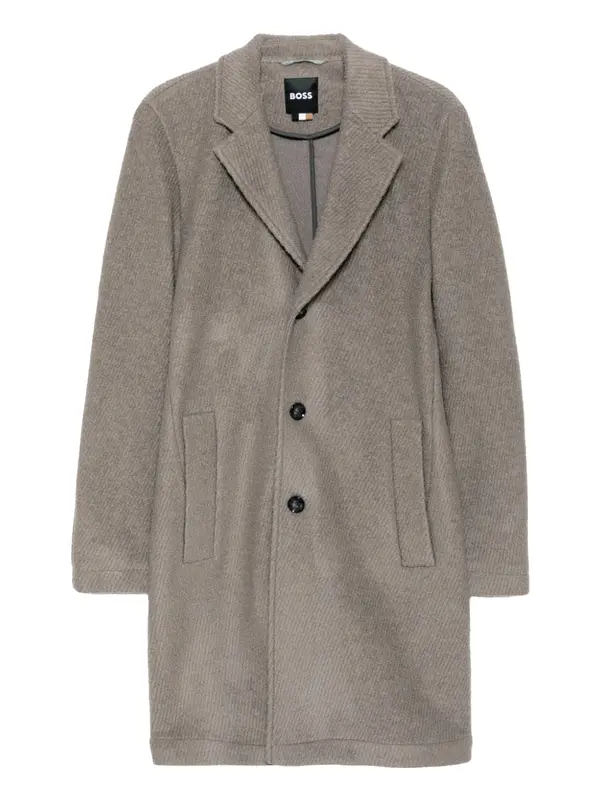 Hugo Boss Single-breasted Tailored Coat - Neutrals