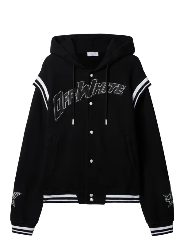 Off-White Logo-appliqué Bomber Jacket - Black