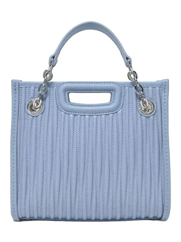 Maje Mini Quilted Leather Tote - Blue Sky