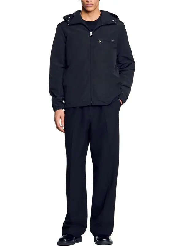 Sandro Nylon Windbreaker - Black