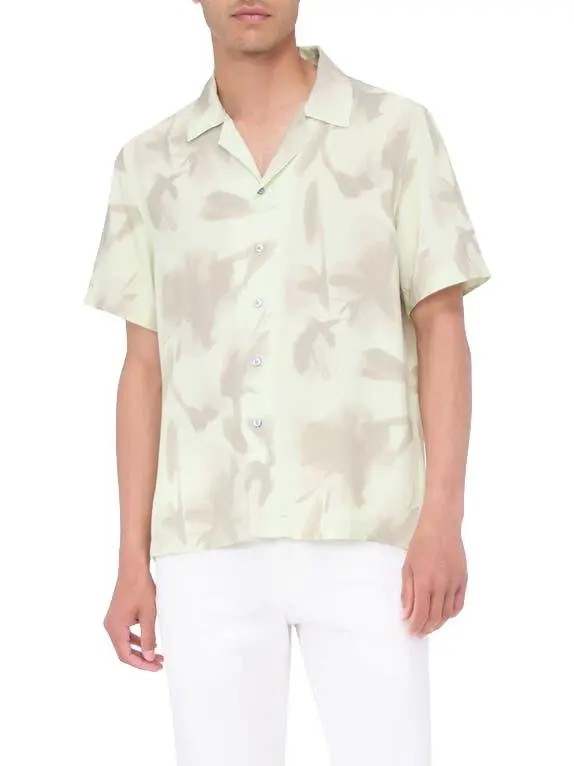 Bugatchi Jackson Abstract Print Camp Shirt - Pistachio