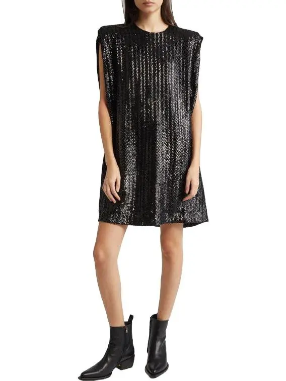 GOLDEN GOOSE Sequin Minidress - Black