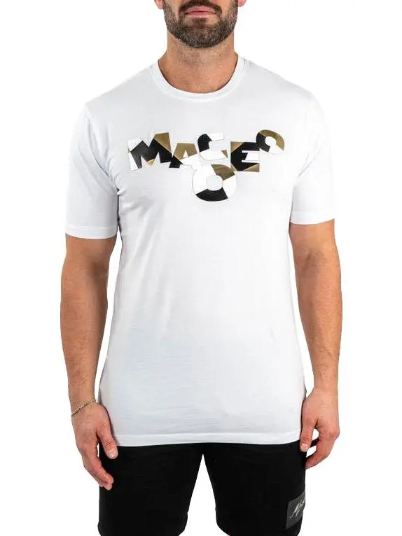 MACEOO Scrabble Logo Cotton Graphic T-shirt - White