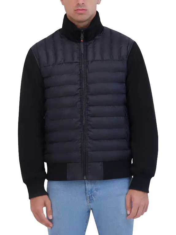 Robert Graham Water Repellent Quilted Bomber Jacket - Black