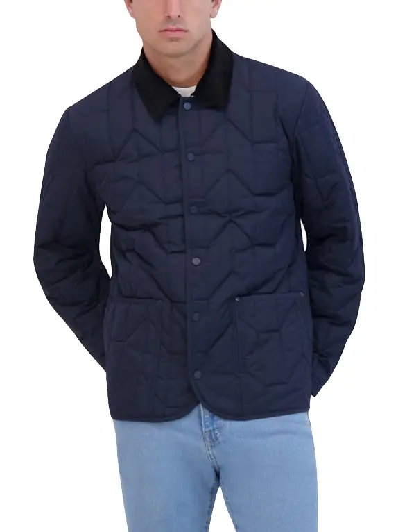 Robert Graham Water Repellent Quilted Chore Coat - Navy