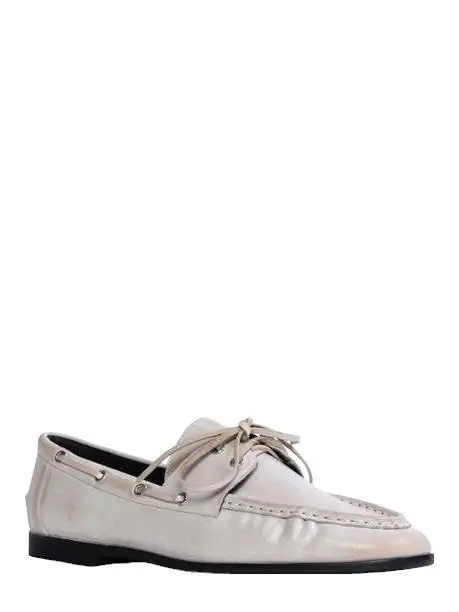 BLACK SUEDE STUDIO Davy Boat Shoe - White Vintage