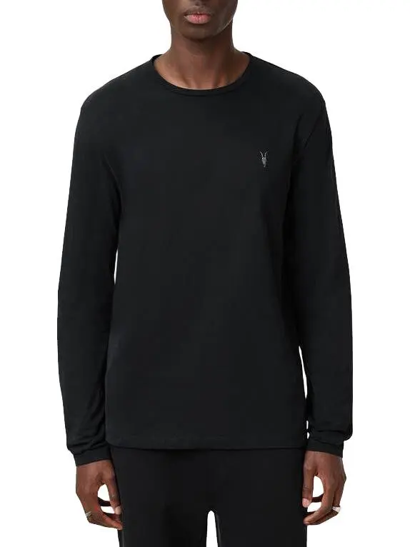 ALLSAINTS Brace Long Sleeve Cotton T-shirt - Jet Black