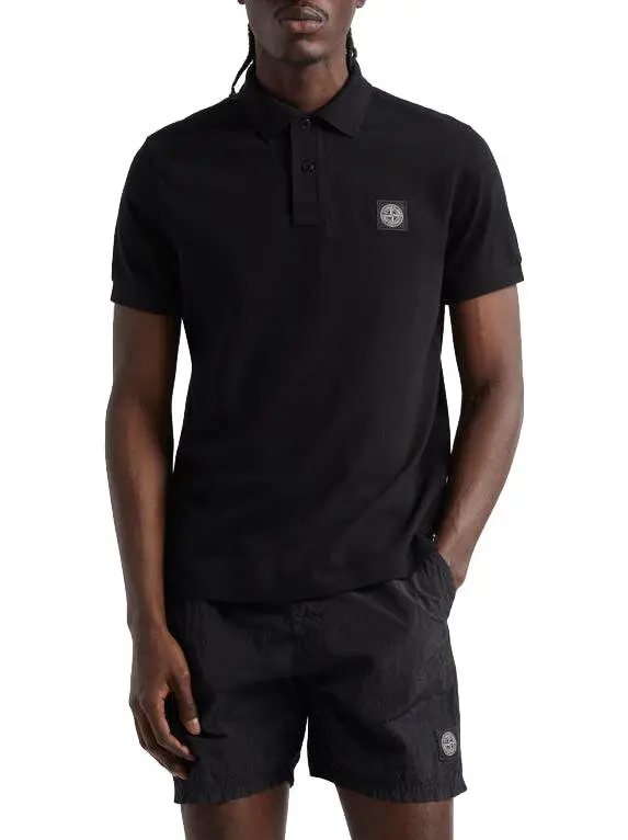 Stone Island 2sc18 Slim Fit Piqué Polo - V0029 Black