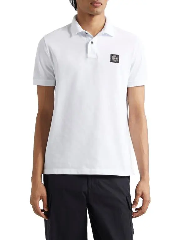 Stone Island 2sc18 Slim Fit Piqué Polo - V1001 White