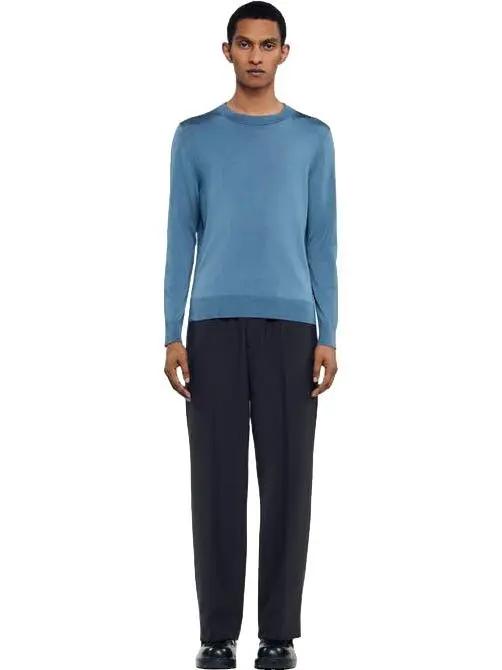 Sandro Fine Knit Jumper - Blue Office