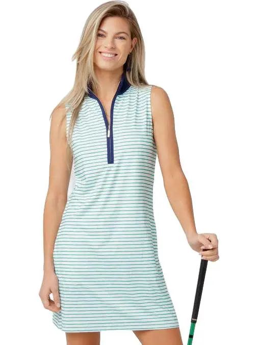 CABANA LIFE 1/4 Zip Sleeveless Sport Dress - Flora