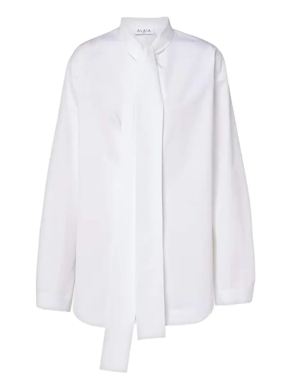 Alaïa Scarf Cotton Blouse - White