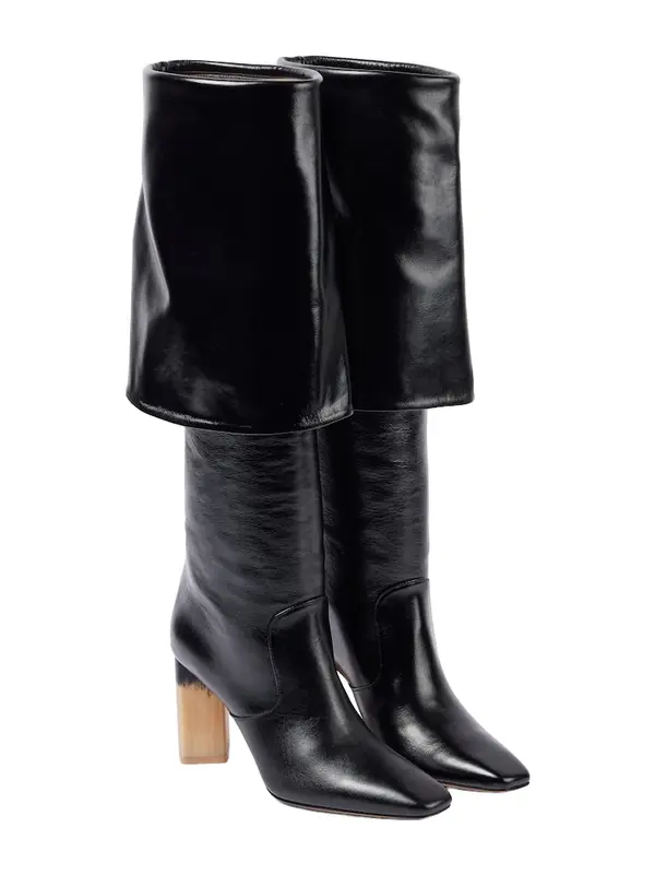 Chloé Georgia 90 Leather Knee-high Boots - Black