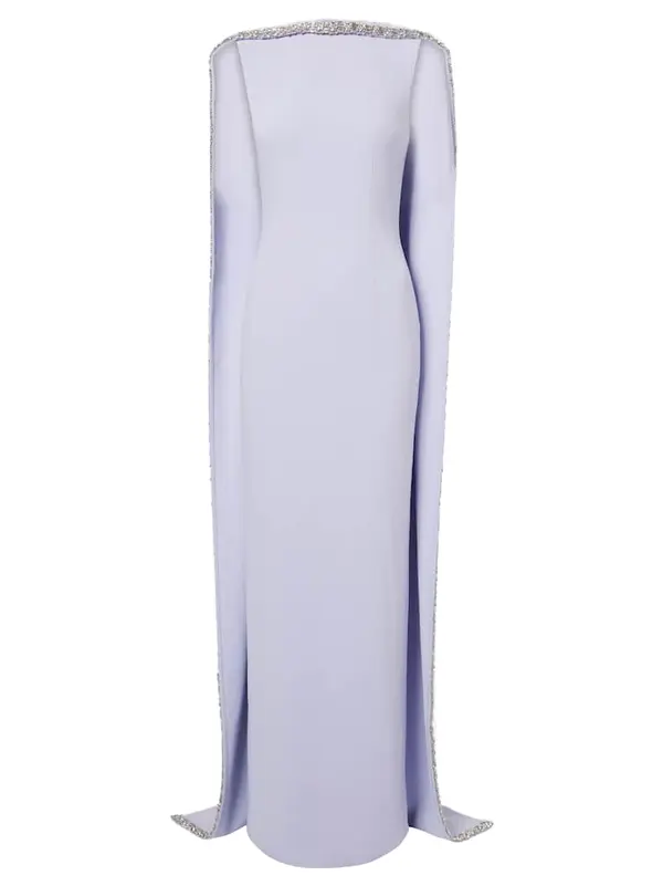 Roland Mouret Caped Embellished Gown - Purple
