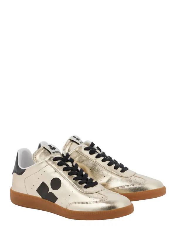 Isabel Marant Kaycee Metallic Leather Sneakers - Gold