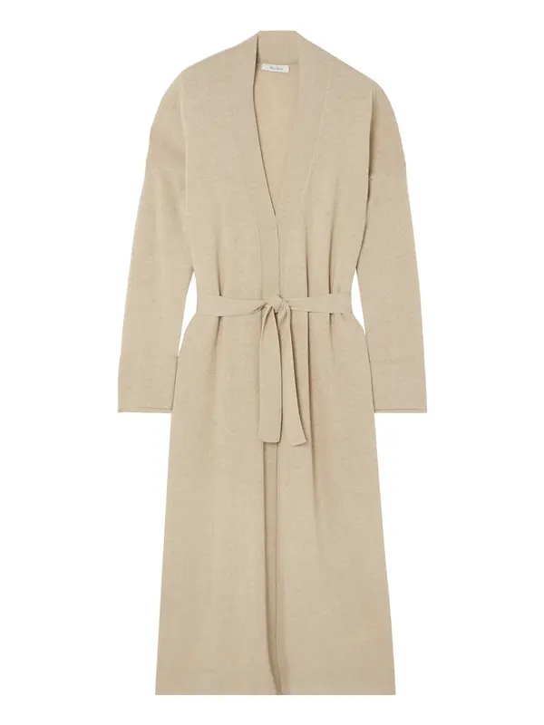 Max Mara Asbuurg Belted Cashmere Cardigan - Neutrals