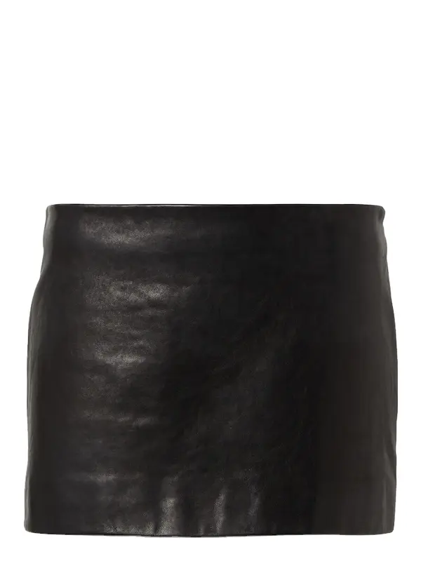 Khaite Jett Mini Leather Skirt - Black