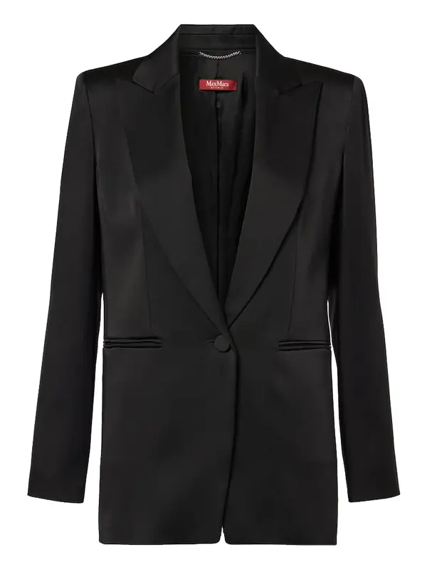 Max Mara Galazia Satin Blazer - Black