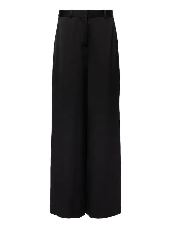 JOSEPH Alana High-rise Wide-leg Trousers - Black