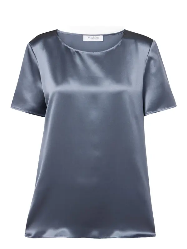 Max Mara Dida Silk Top - Blue