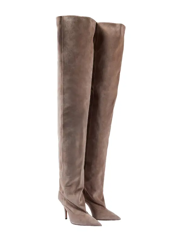 Paris Texas Ines Suede Over-the-knee Boots - Beige