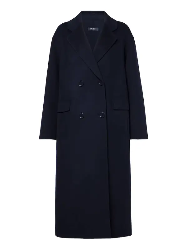 Max Mara Favola Double-breasted Virgin Wool Coat - Blue