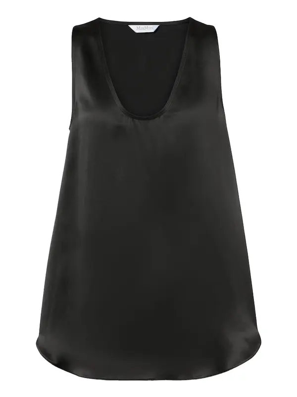 Max Mara Filly Silk Tank Top - Black