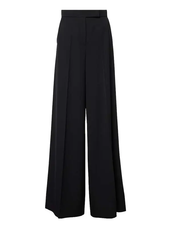 Max Mara Ninfa Wide-leg Wool Pants - Black