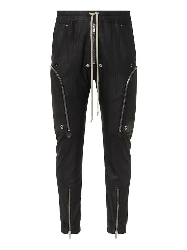 Rick Owens Bauhaus Leather Cargo Pants - Black