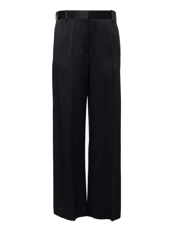 TOTEME High-rise Wide-leg Pants - Black