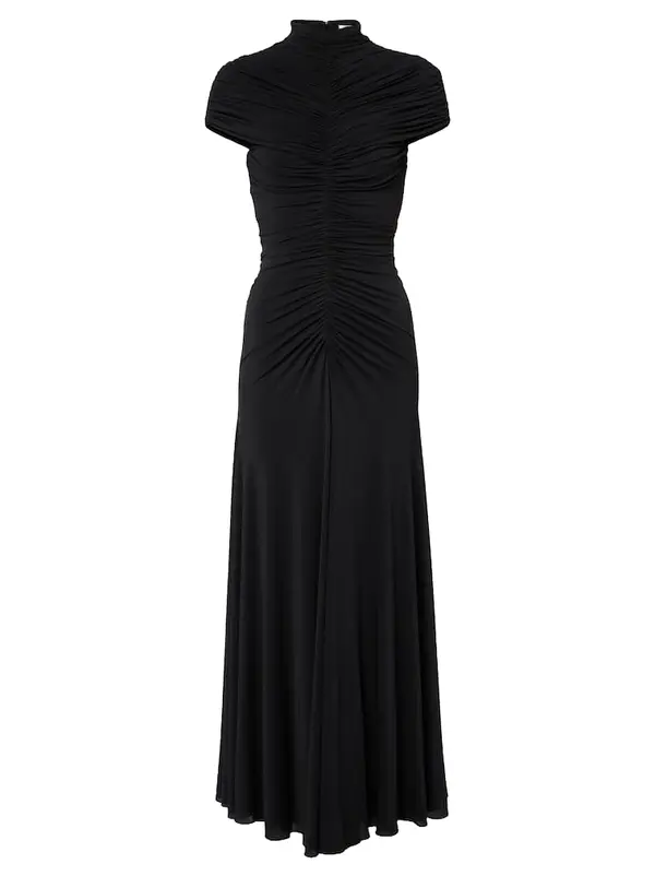 Alaïa Gathered Maxi Dress - Black