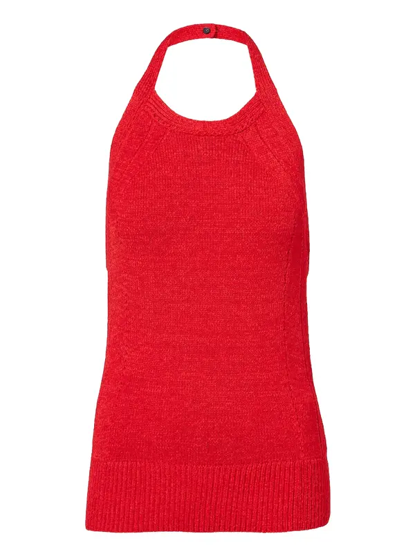 Proenza Schouler Leona Knitted Halterneck Top - Red