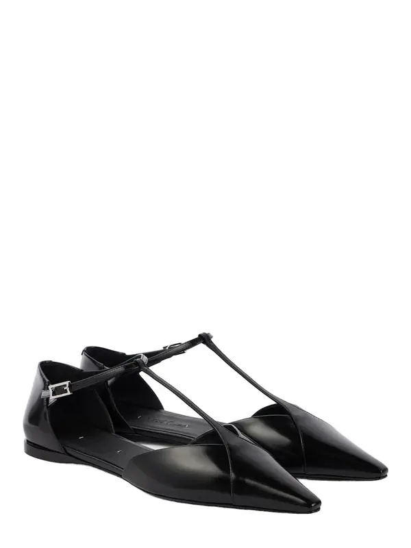 Max Mara Fsilkway Leather Ballerinas - Black