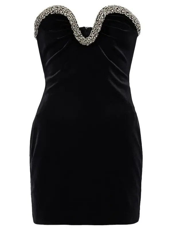 Roland Mouret Embellished Velvet Corset Dress - Black