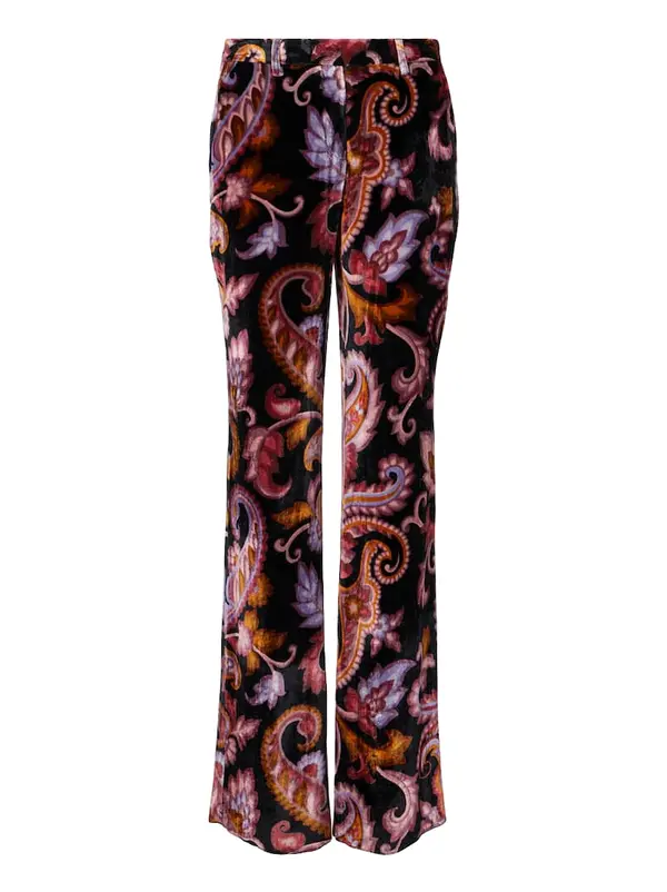 Etro Jacquard Straight Leg Trousers - Black