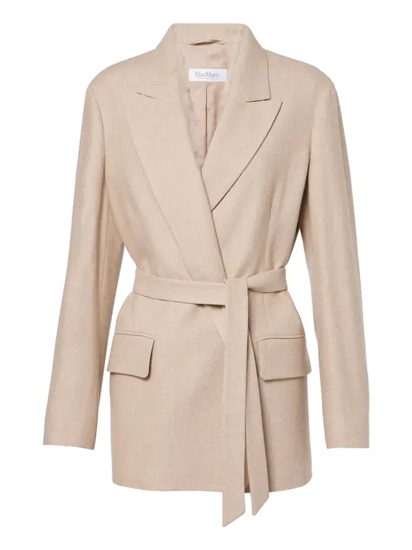 Max Mara Randers Wool, Silk, And Cashmere Blazer - White
