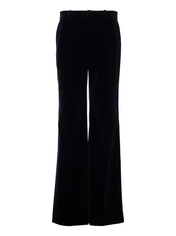 Chloé Cotton Velvet Flared Pants - Blue