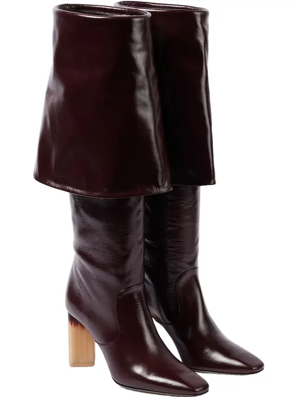 Chloé Georgia 90 Leather Knee-high Boots - Burgundy