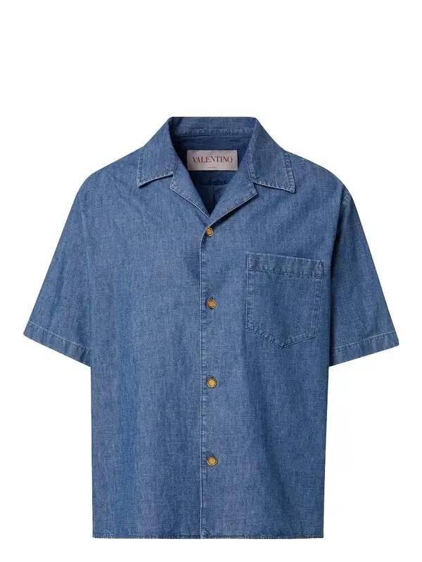 Valentino Garavani Denim Bowling Shirt - Blue
