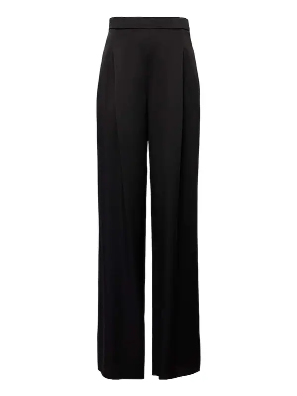 Max Mara Ieti Wide-leg Satin Pants - Black