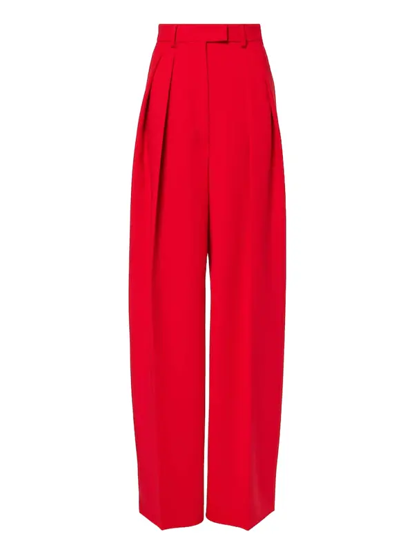 Sportmax Abadan Wool-blend Wide-leg Pants - Red